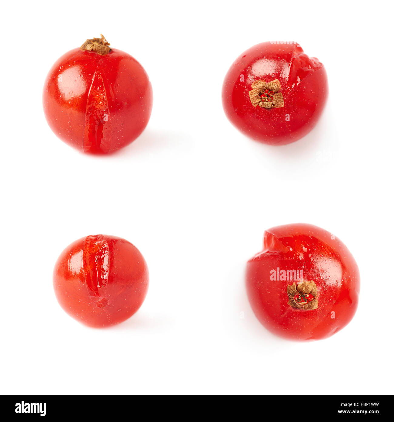 Set of Single Red Currant isolated over white background Stock Photo ...