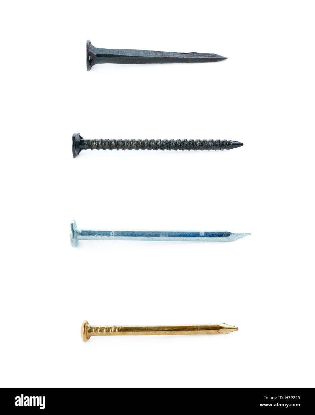 Metal nail isolated over the white background Stock Photo - Alamy