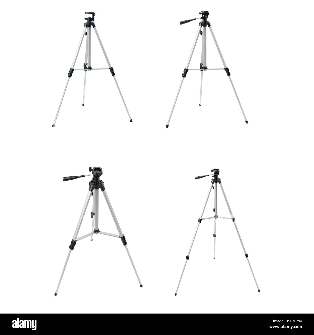Set of Camera tripod over isolated white background Stock Photo - Alamy
