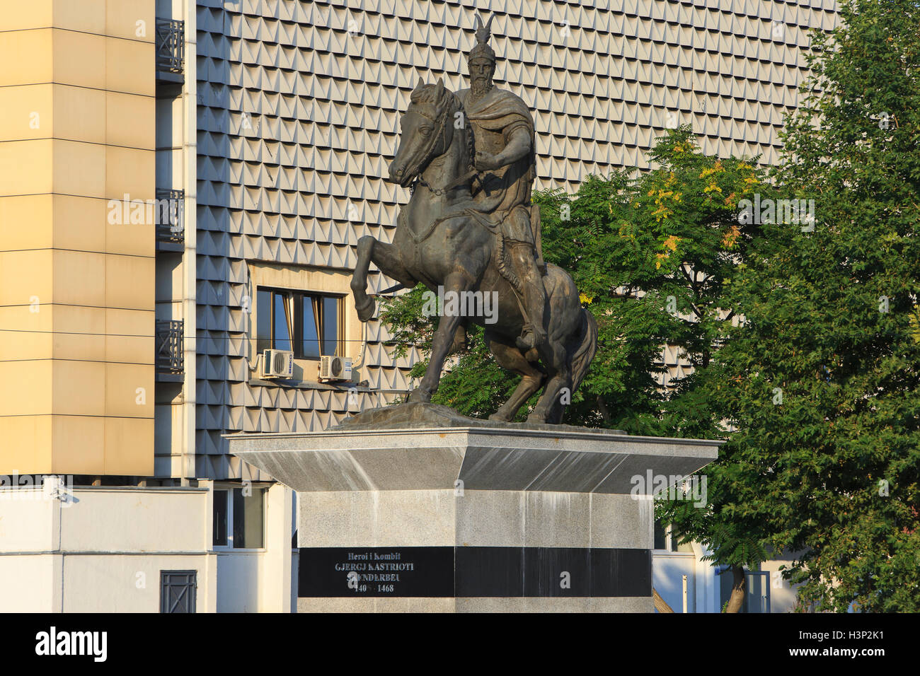 Monument to the Albanian nobleman and military commander Skanderbeg ...