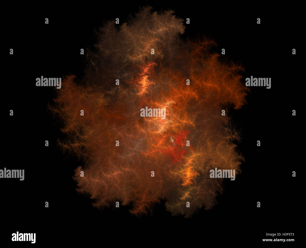 Fractals, abstract outer space flames on a black background Stock Photo ...