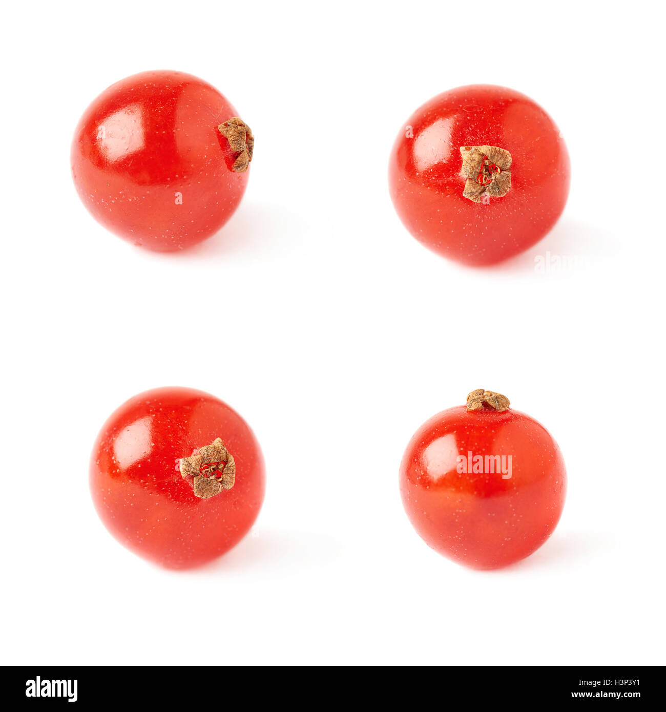 Set of Single Red Currant isolated over white background Stock Photo ...