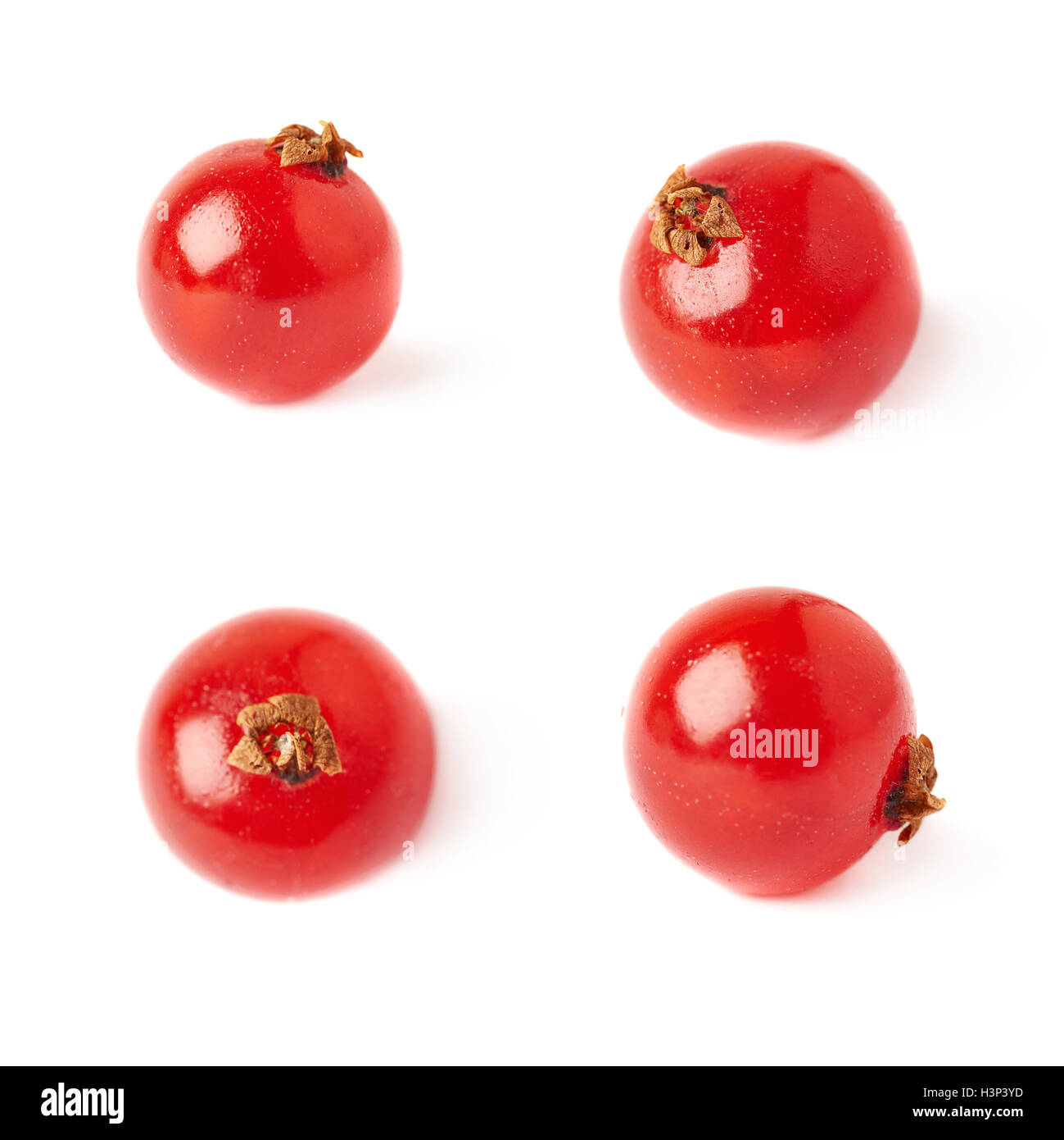 Set of Single Red Currant isolated over white background Stock Photo ...