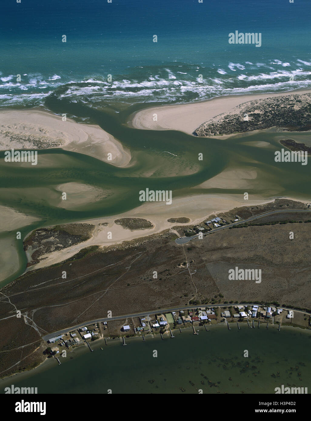 Murray River mouth, aerial Stock Photo - Alamy