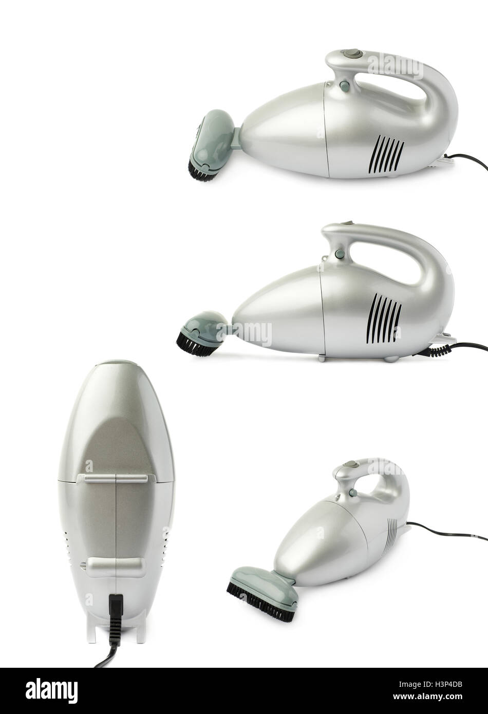 Set of Hand held small vacuum cleaner isolated over the white ...