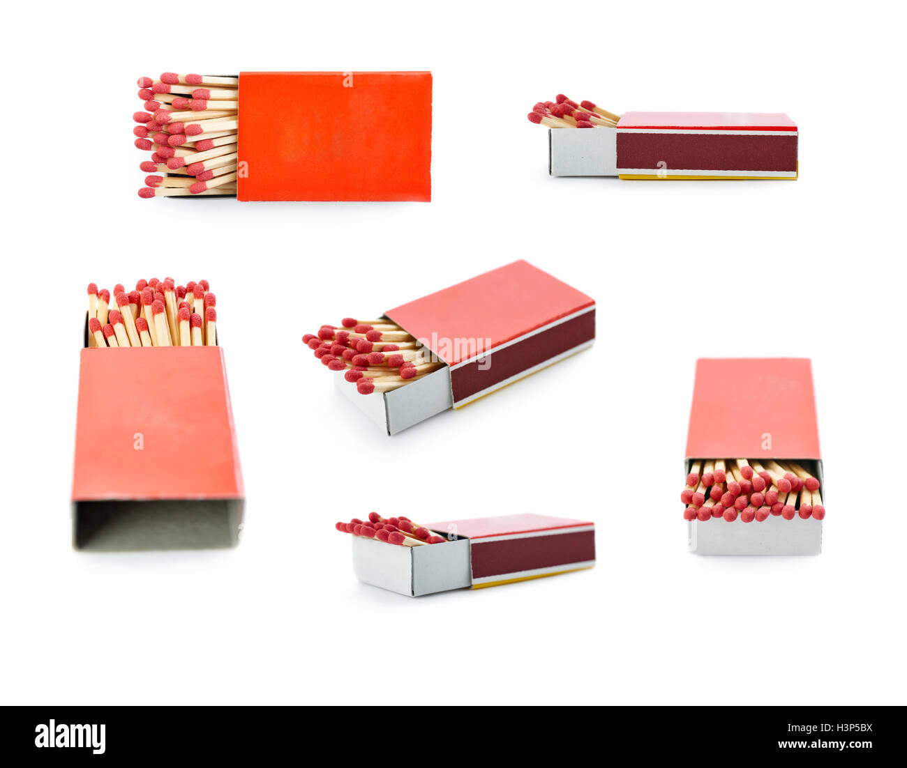 Set of Pile of Wooden matches isolated over the white background Stock ...