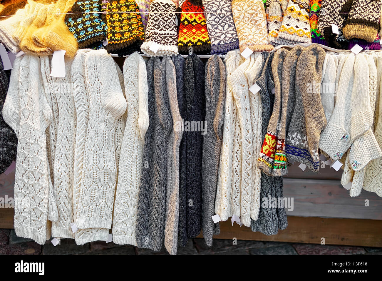 Socks market stall hi-res stock photography and images - Alamy