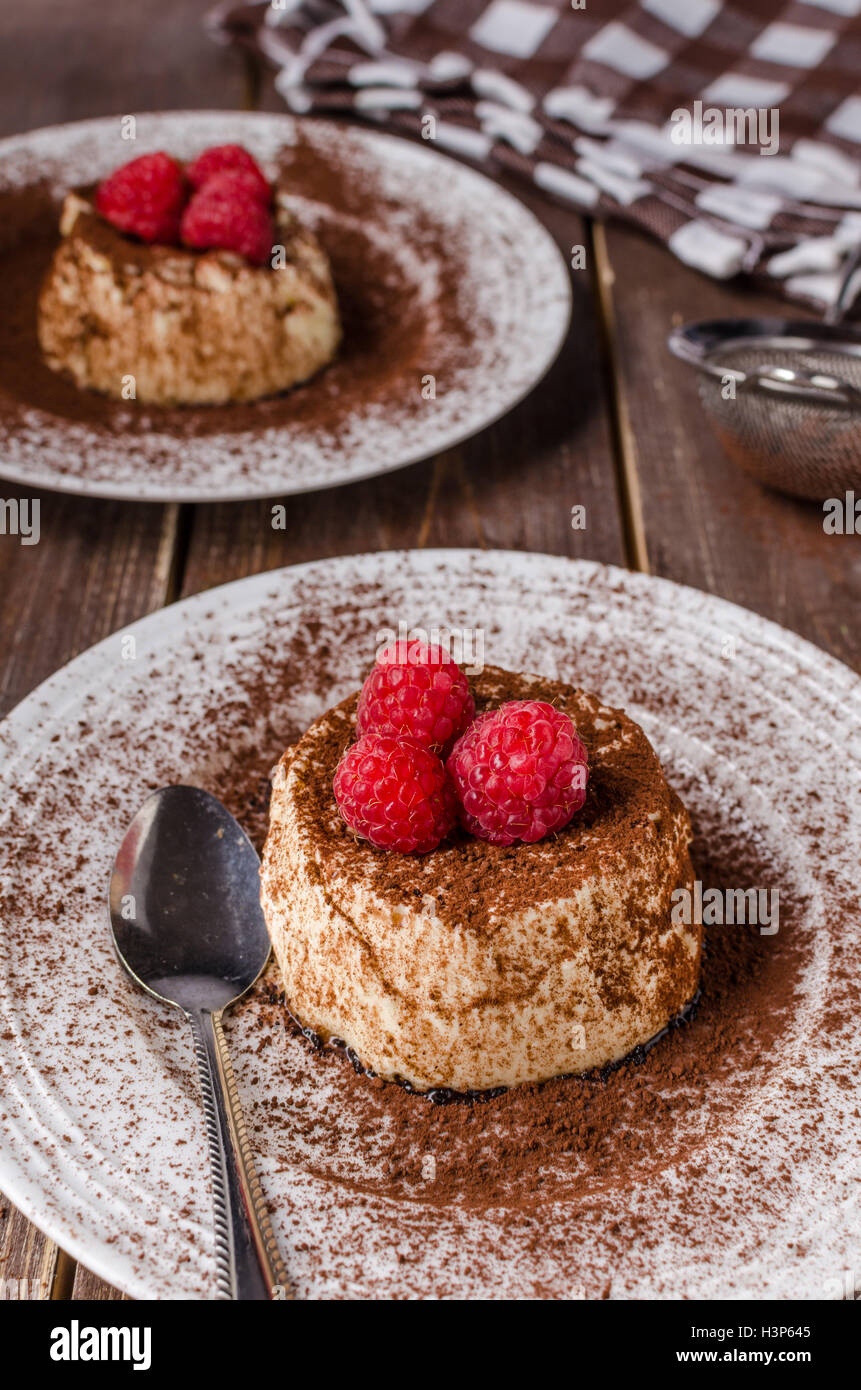 Vanilla panna cotta with wild berry sauce Stock Photo - Alamy