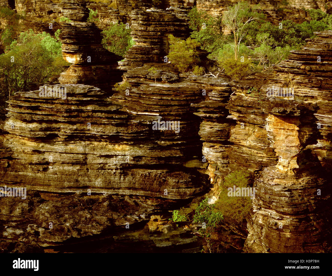 Eroded sandstone on the western edge of the Arnhem Land Escarpment ...