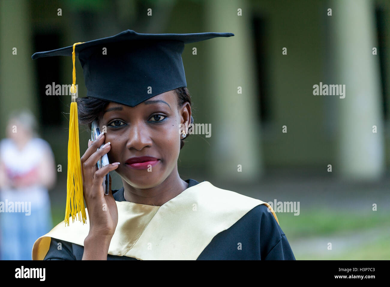 pretty african female college graduate at graduation Stock Photo - Alamy