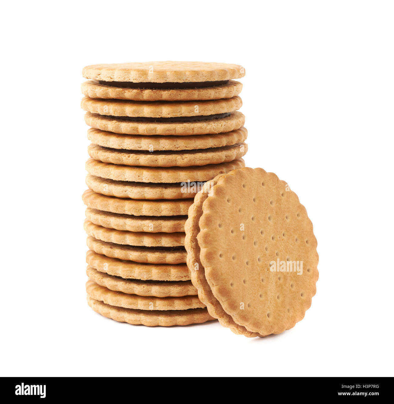 Stack of cookies isolated over the white background Stock Photo - Alamy