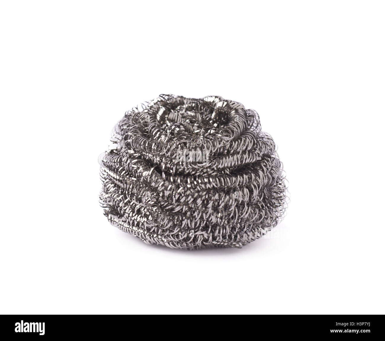 Kitchen new metal sponge isolated over white background Stock Photo - Alamy