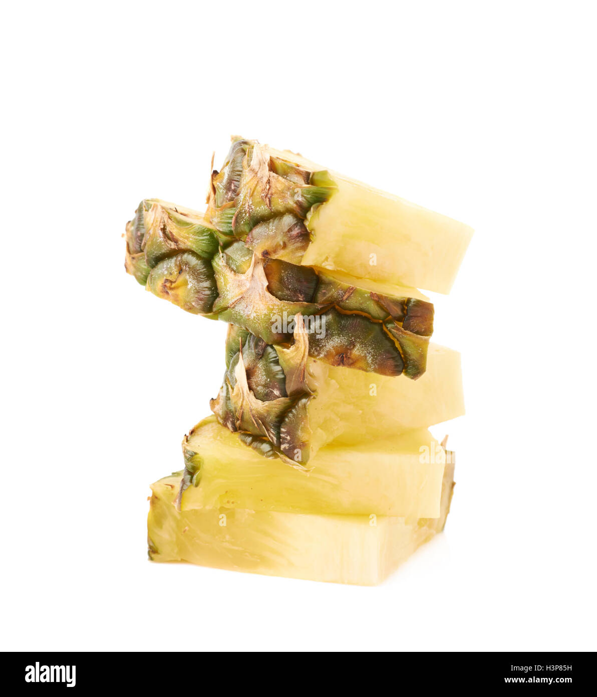 Stack of pineapple slices isolated over white background Stock Photo ...