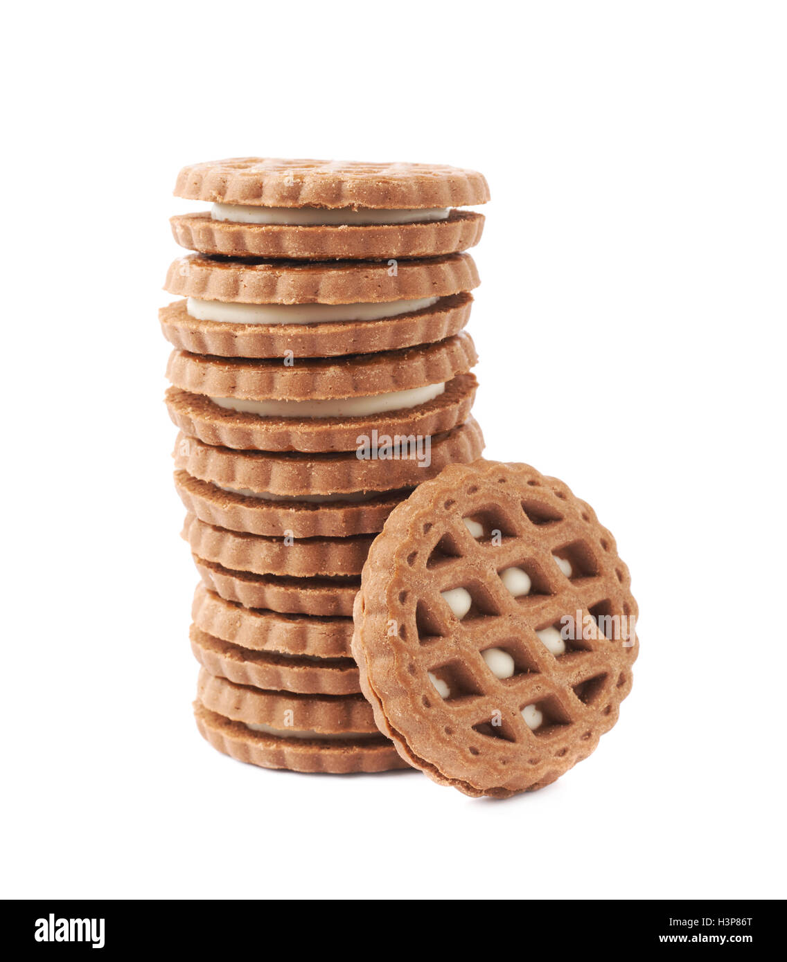 Stack of cookies isolated over the white background Stock Photo - Alamy