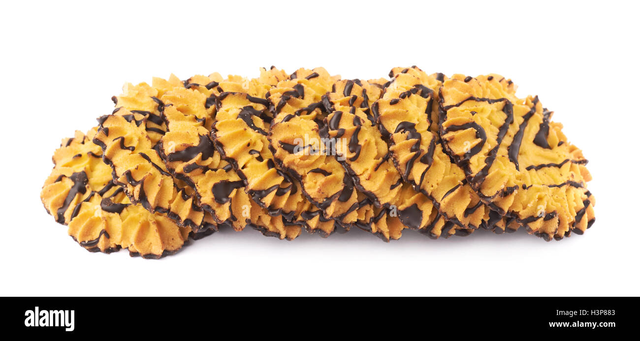 Line of cookies isolated over the white background Stock Photo - Alamy
