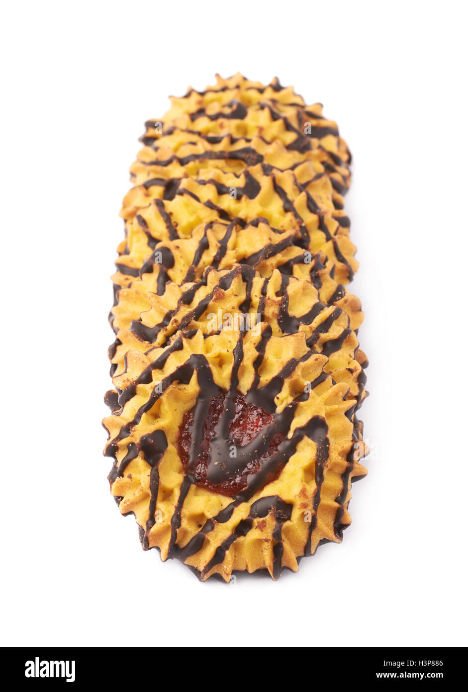 Line of cookies isolated over the white background Stock Photo - Alamy