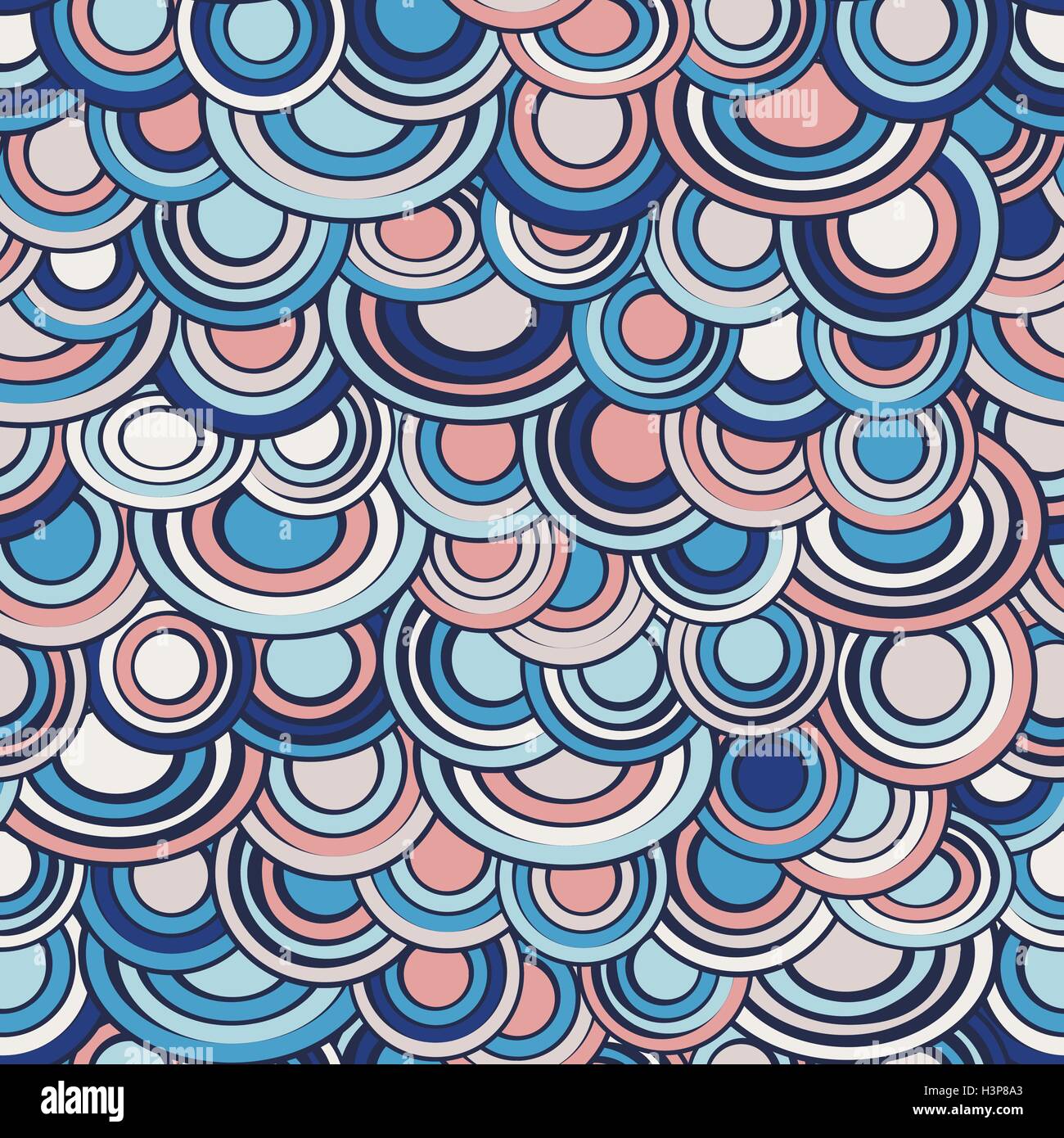 Fish scale made of circles seamless pattern, abstract background in ...