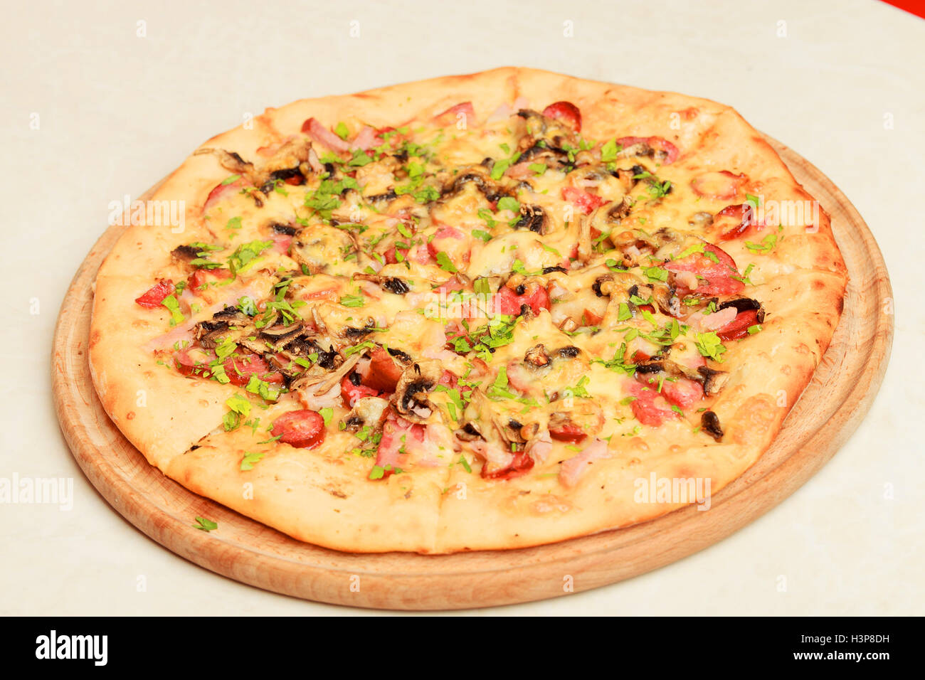 Tasty pizza isolated on white Stock Photo - Alamy