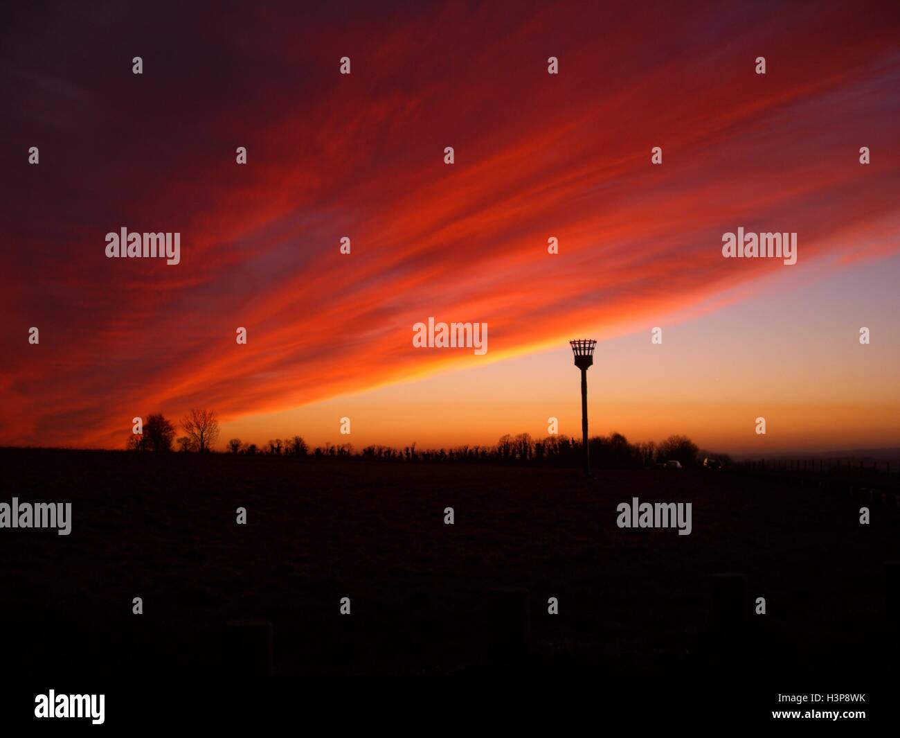 Ribbon of cloud sunset Stock Photo - Alamy