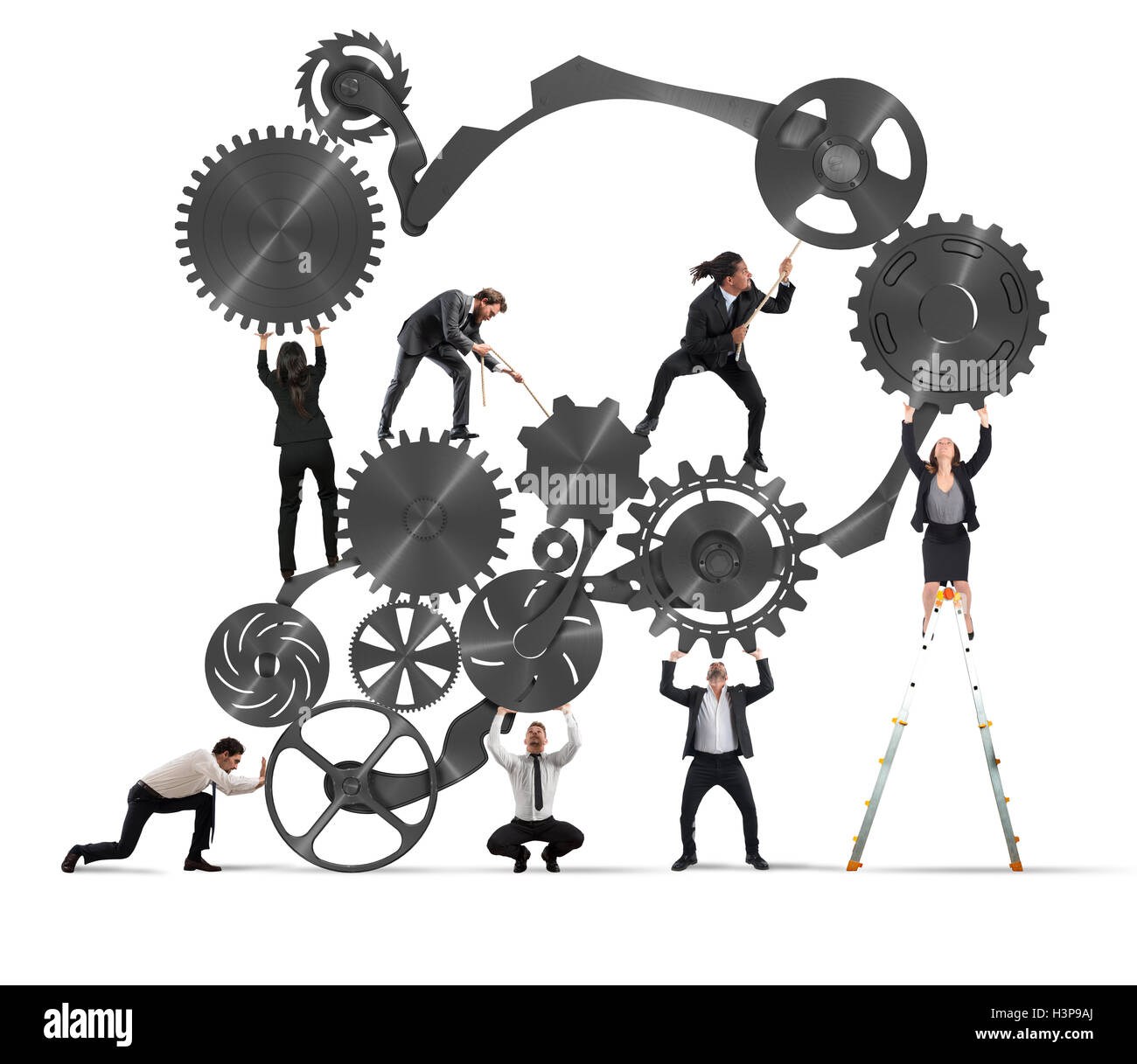 Teamwork of businesspeople Stock Photo - Alamy