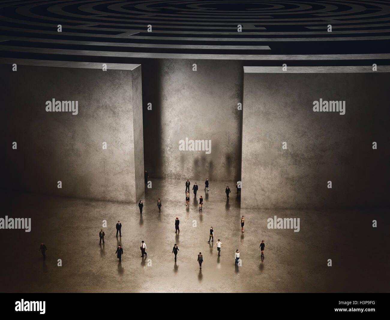 Entrance 3d maze hi-res stock photography and images - Alamy
