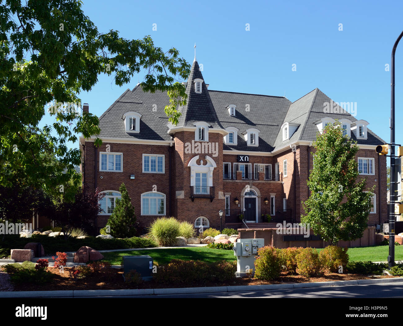 Sororities And Fraternities Chi Omega At University Of Colorado Stock