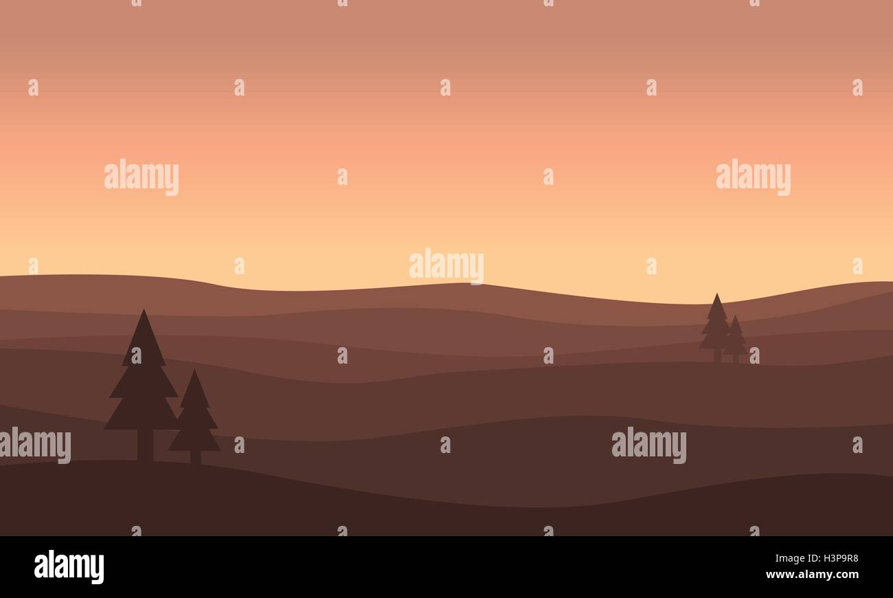 Landscape of hill silhouettes vector Stock Vector Image & Art - Alamy