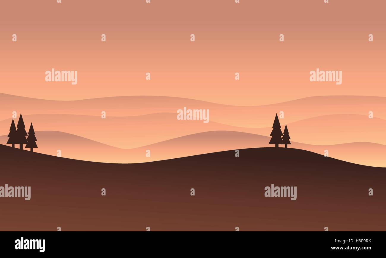 Brown hill hills Stock Vector Images - Alamy