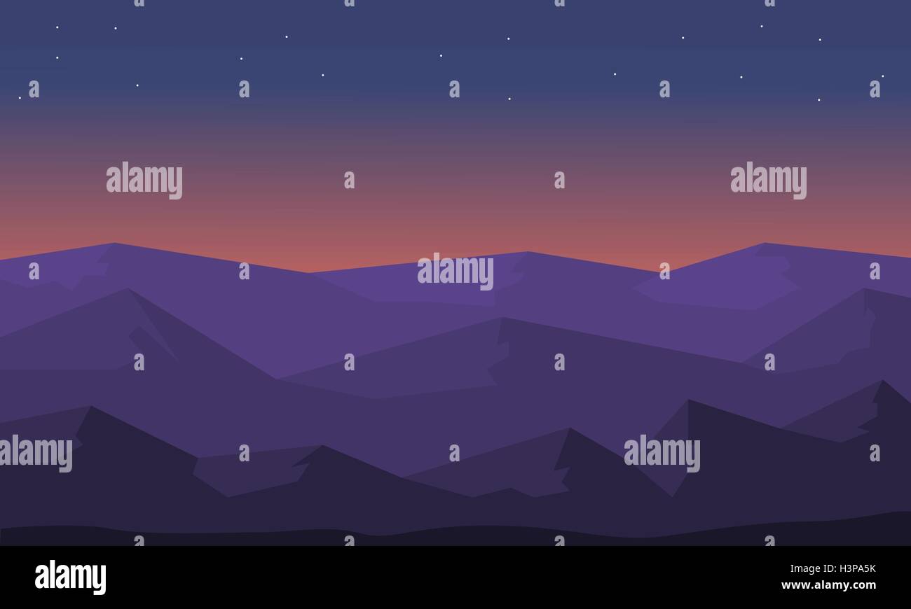 Beautiful landscape hill silhouette Stock Vector Image & Art - Alamy