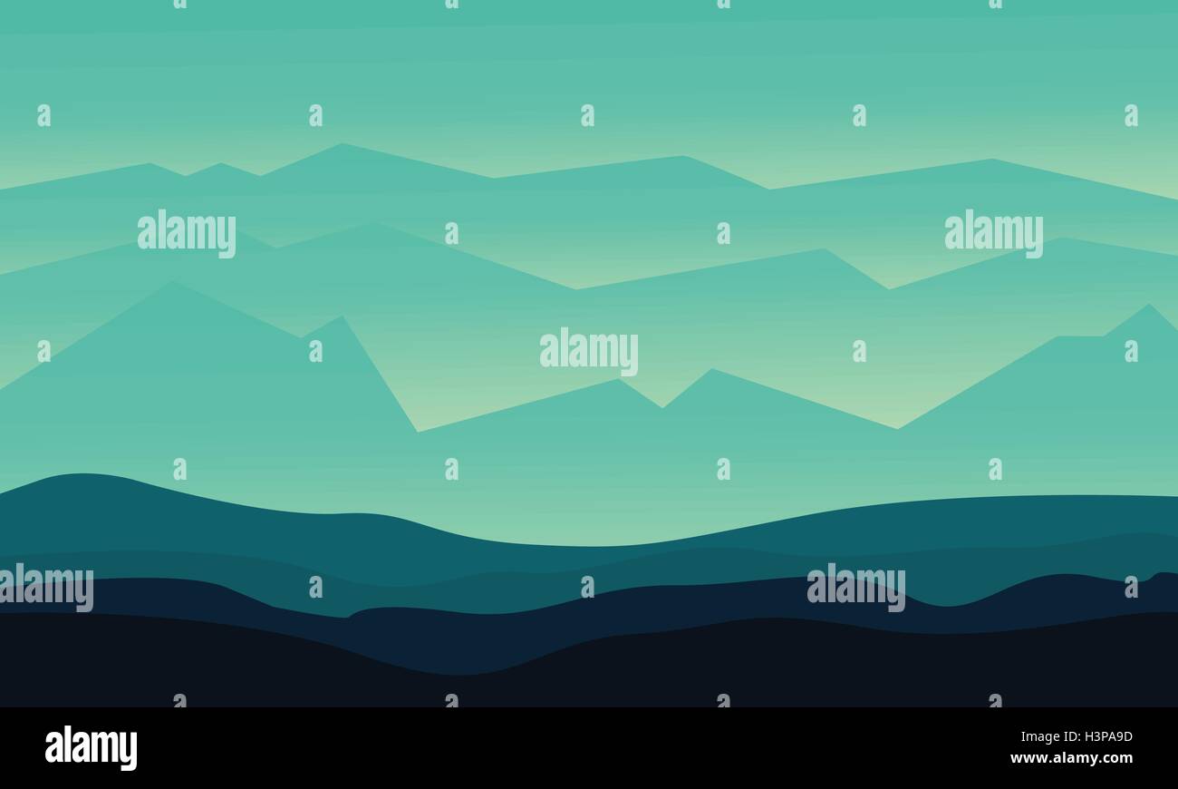 Silhouette of hills vector flat Stock Vector Image & Art - Alamy
