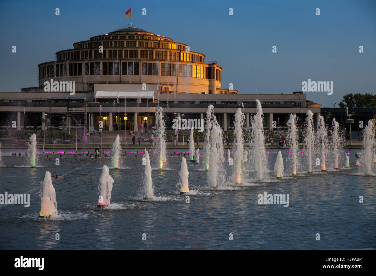 Light and sound. Hall of the century built by Max Berg in 1911 - 1913 ...