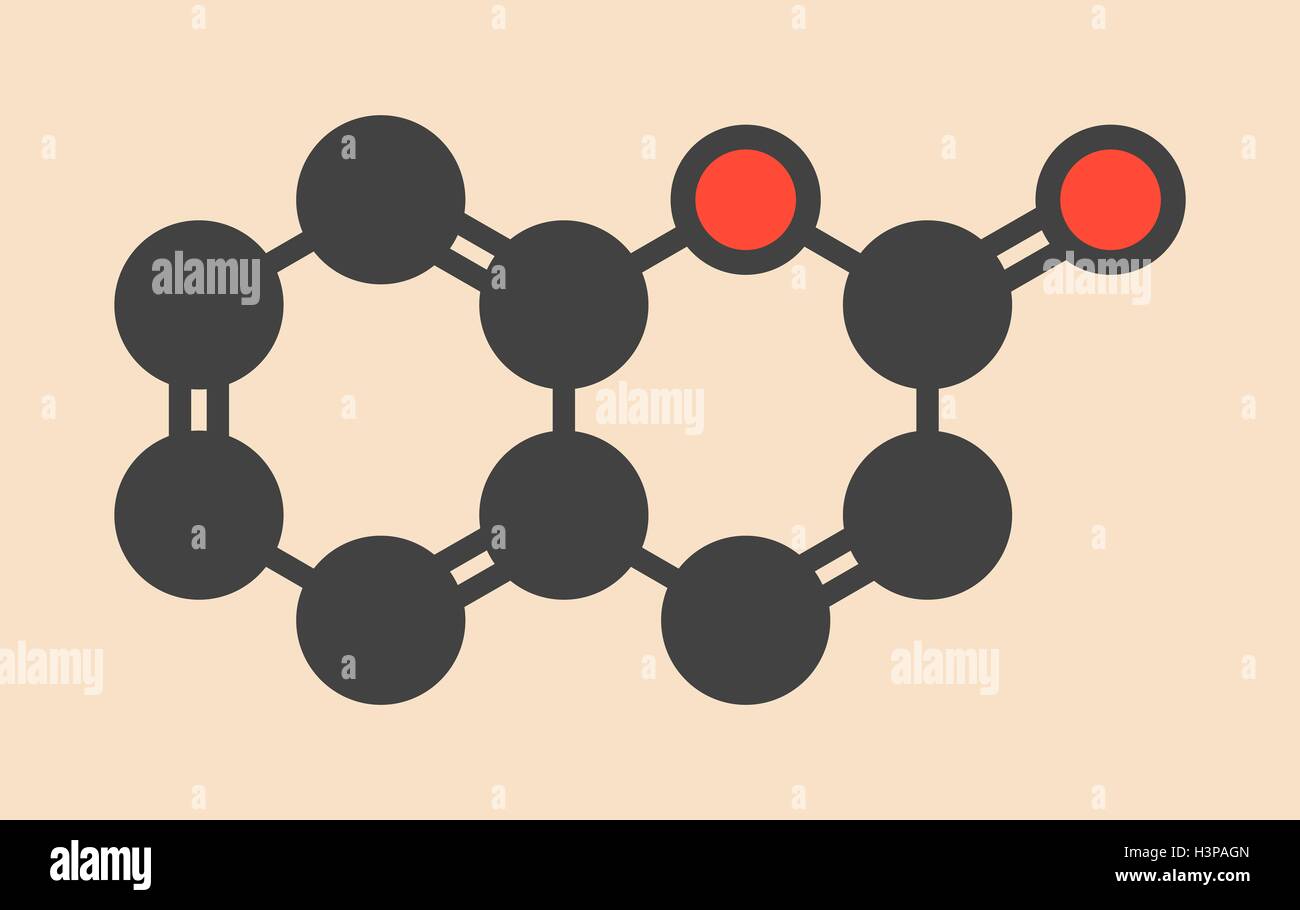 Coumarin herbal fragrant molecule. Responsible for the scent new-mown ...