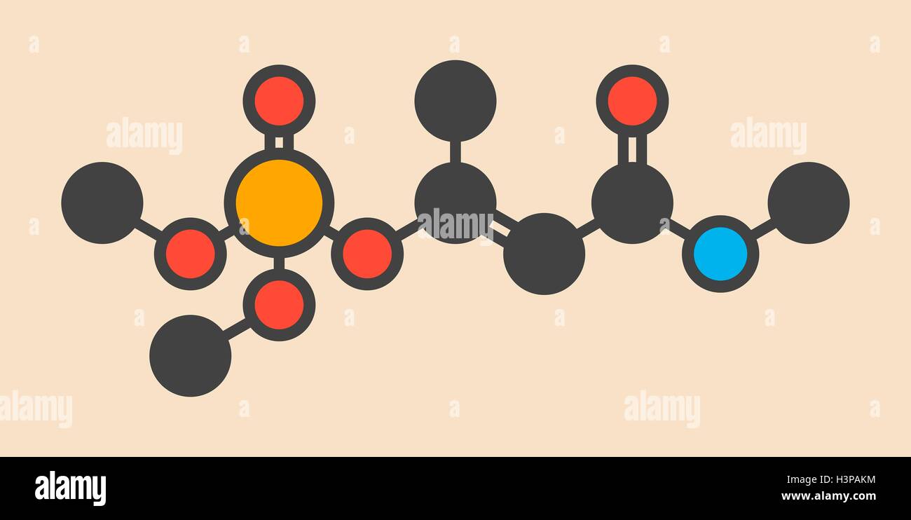 Monocrotophos organophosphate insecticide molecule. Also known to be ...