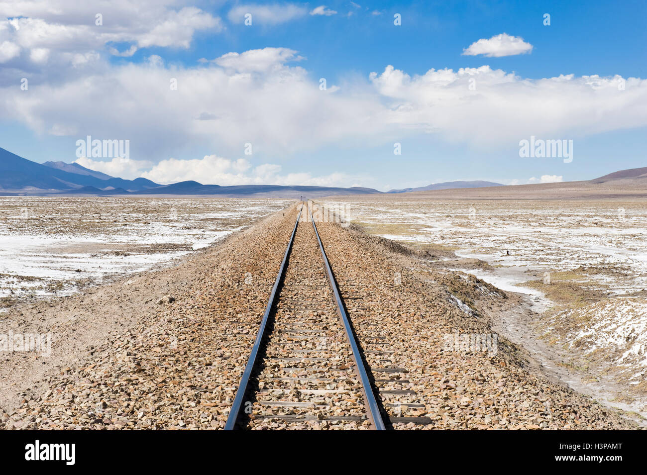 Railroad between Bolivia and Chile, Altiplano, Potosi, Bolivia Stock ...