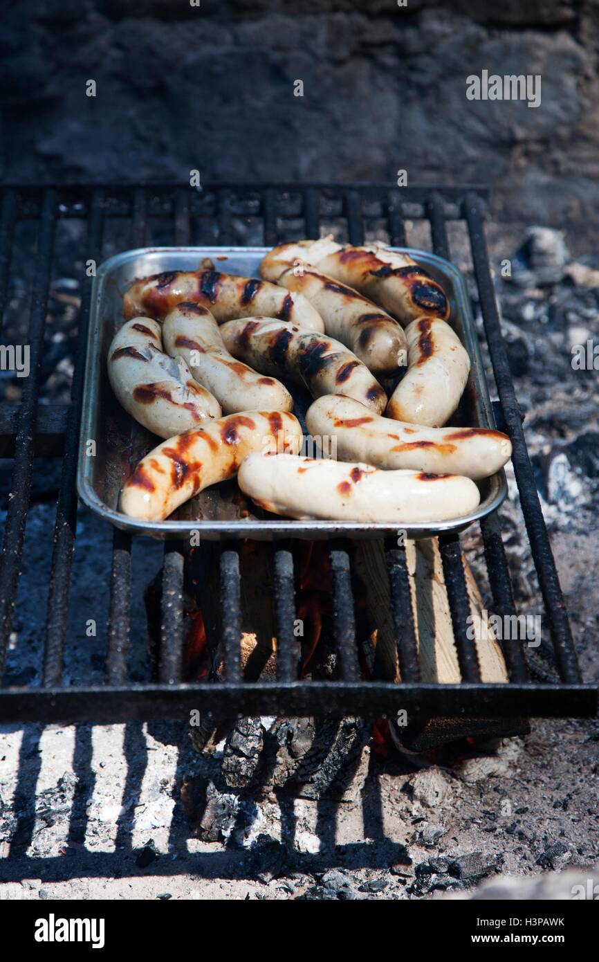 Barbecuing sausages hi-res stock photography and images - Alamy