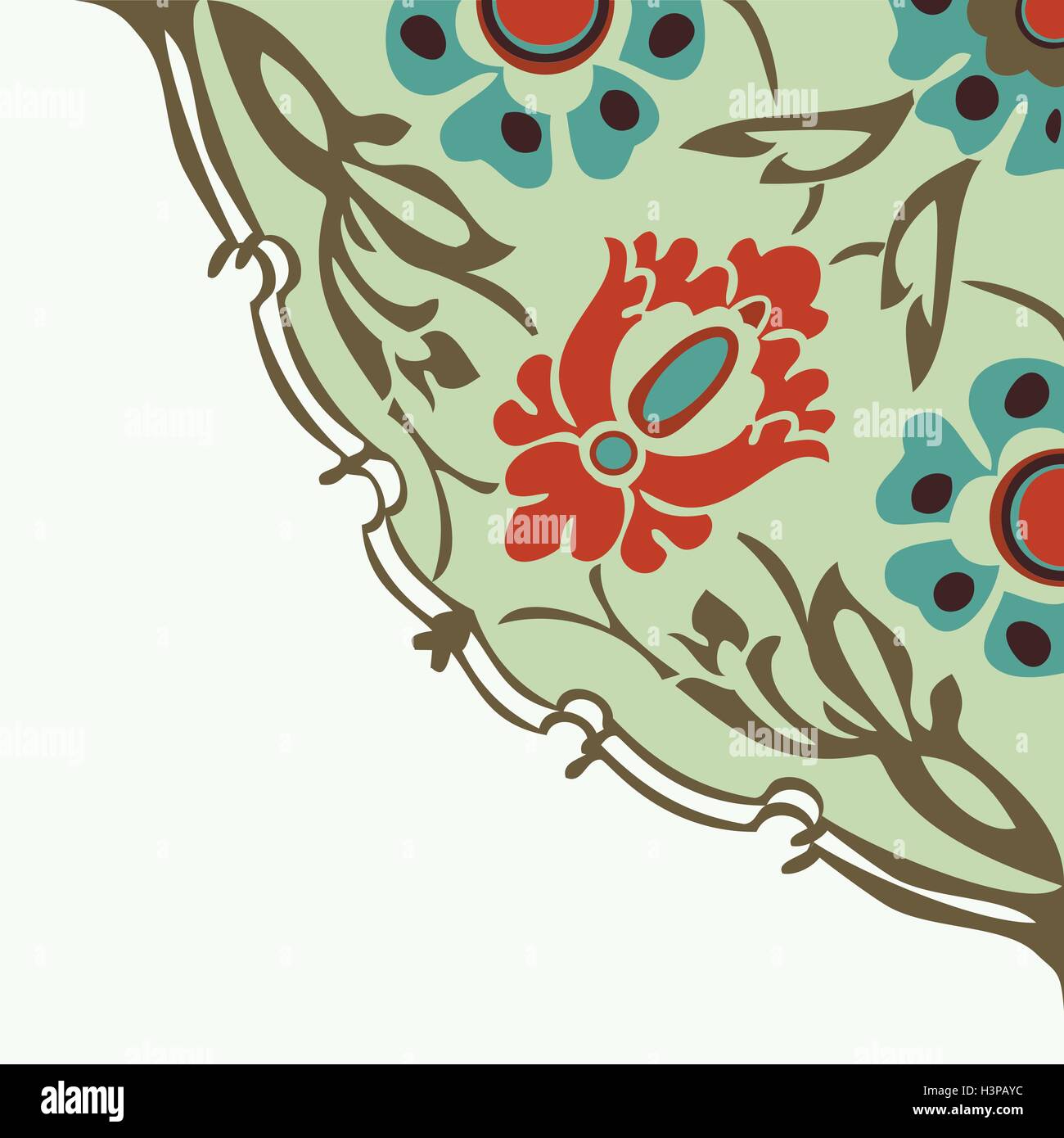 Colorful round floral border corner abstract background vector Stock ...