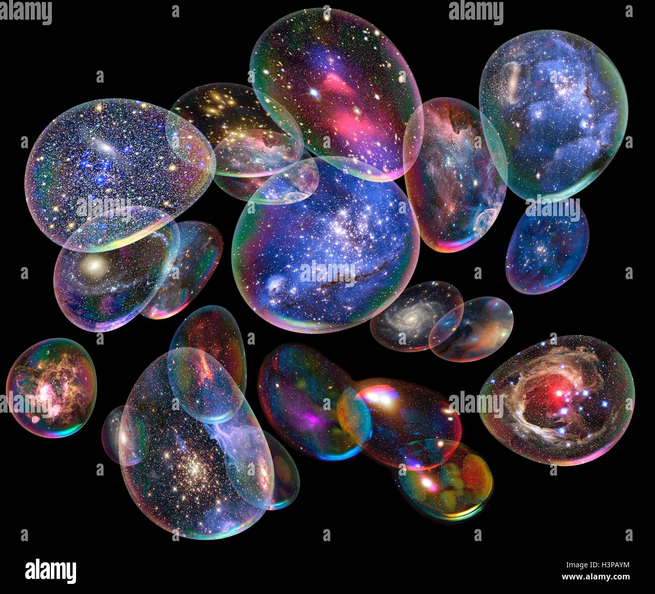 Bubble universes, illustration Stock Photo - Alamy
