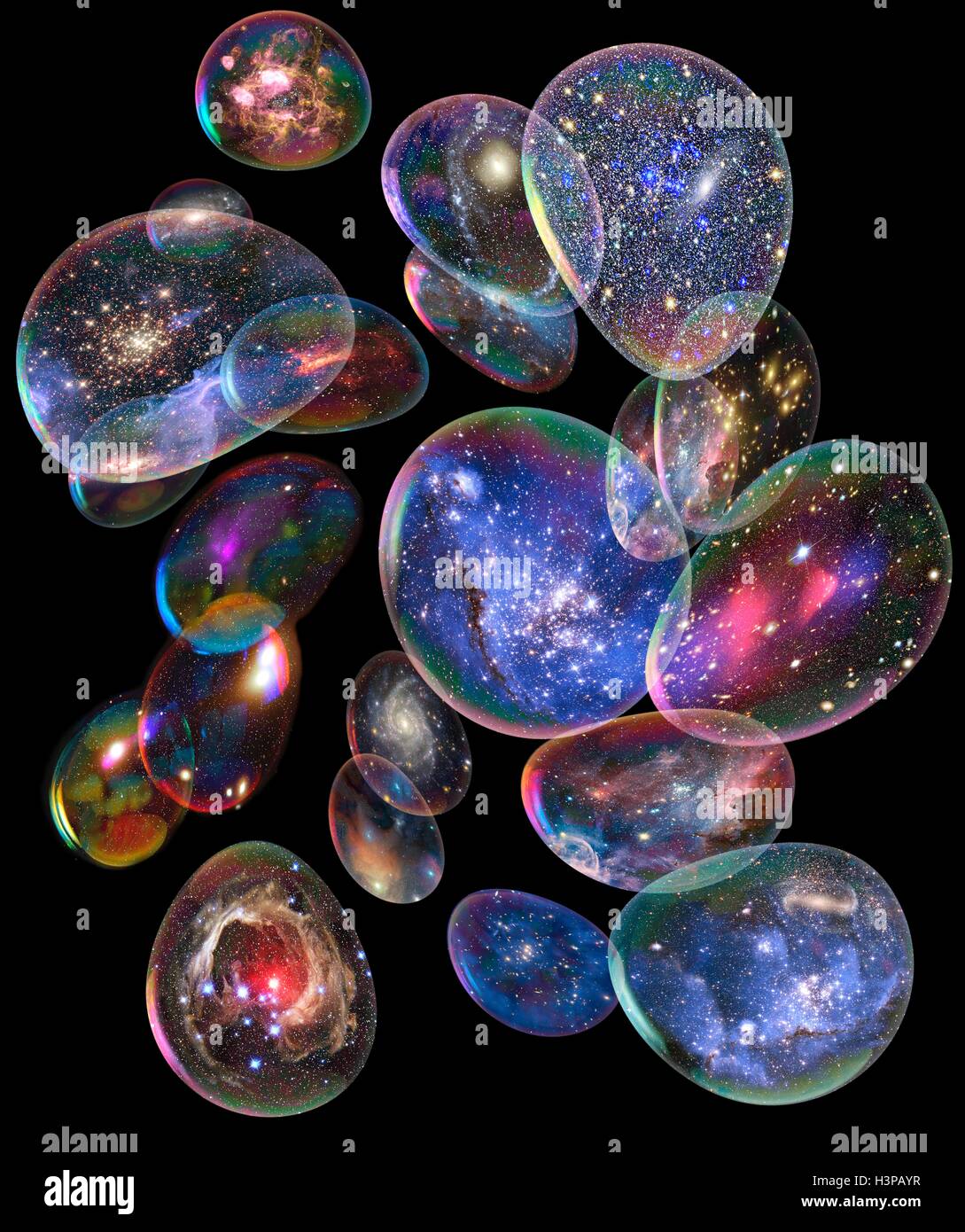 Bubble universes, illustration Stock Photo - Alamy