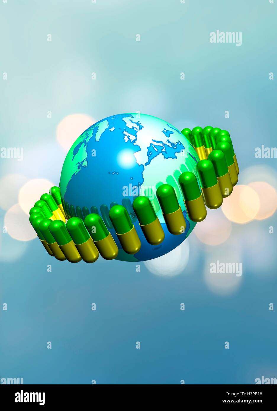 World drugs industry, conceptual illustration Stock Photo - Alamy