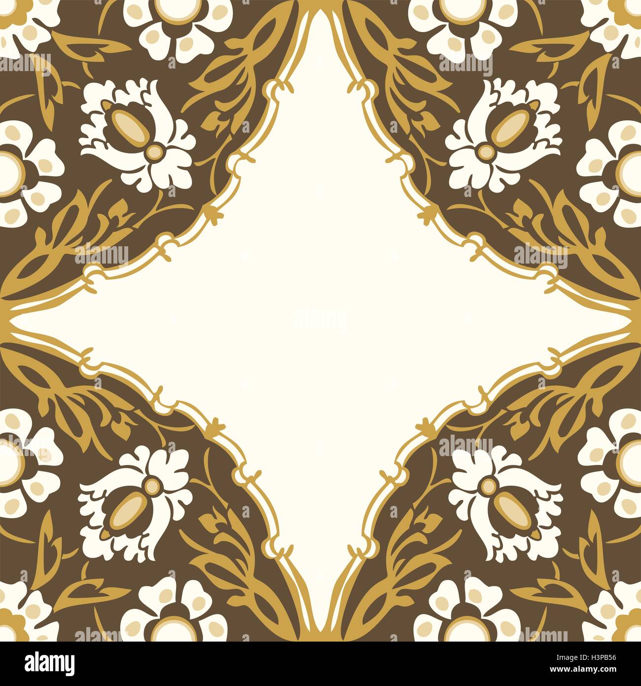 Colorful round floral border corner abstract background vector Stock ...