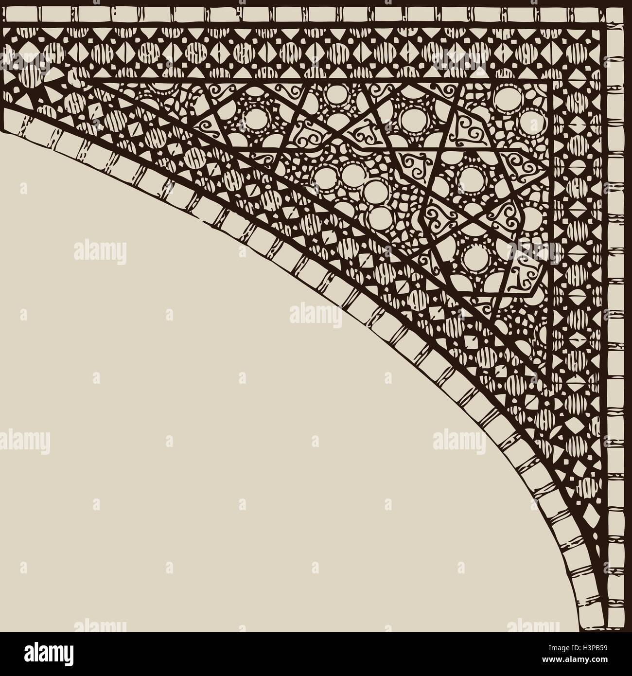 Geometric corner frame pattern ethnic tile colorful abstract background ...