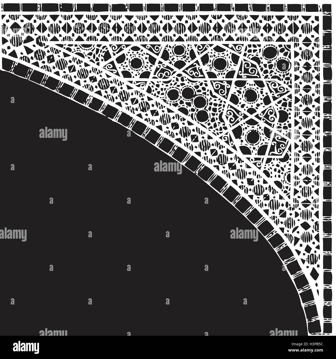 Geometric corner frame pattern ethnic tile colorful abstract background ...