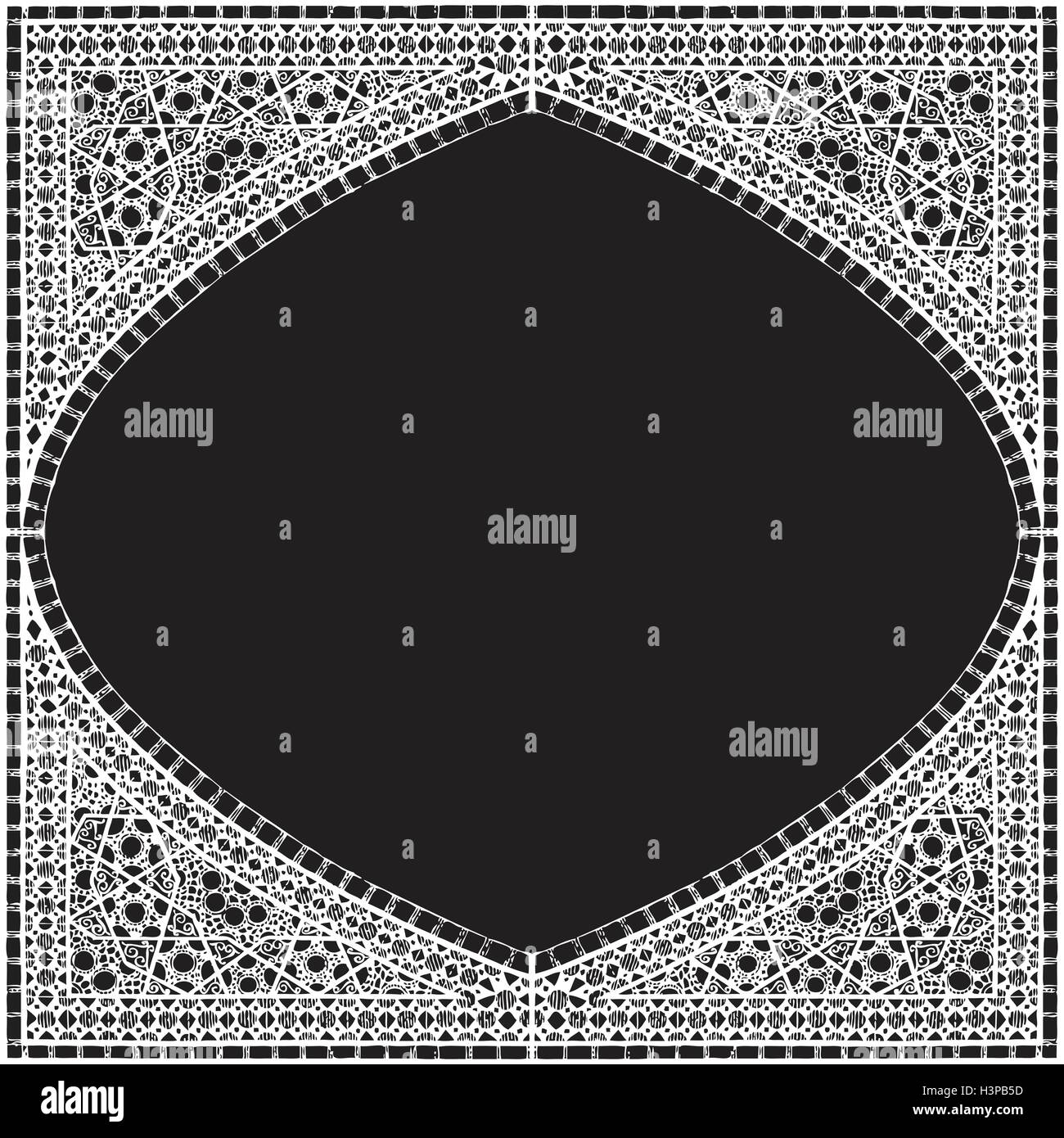 Geometric corner frame pattern ethnic tile colorful abstract background ...