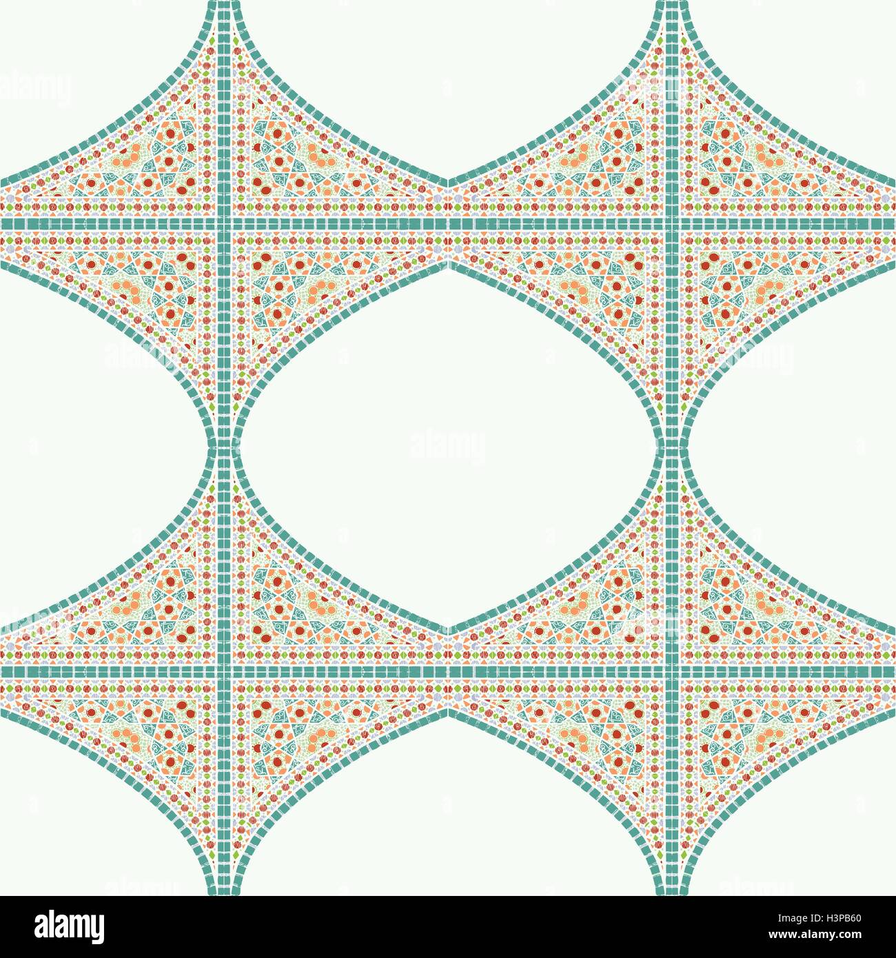 Geometric corner frame pattern ethnic tile colorful abstract background ...