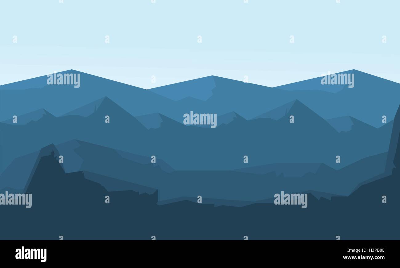 Hills landscape vector flat of silhouette Stock Vector Image & Art - Alamy