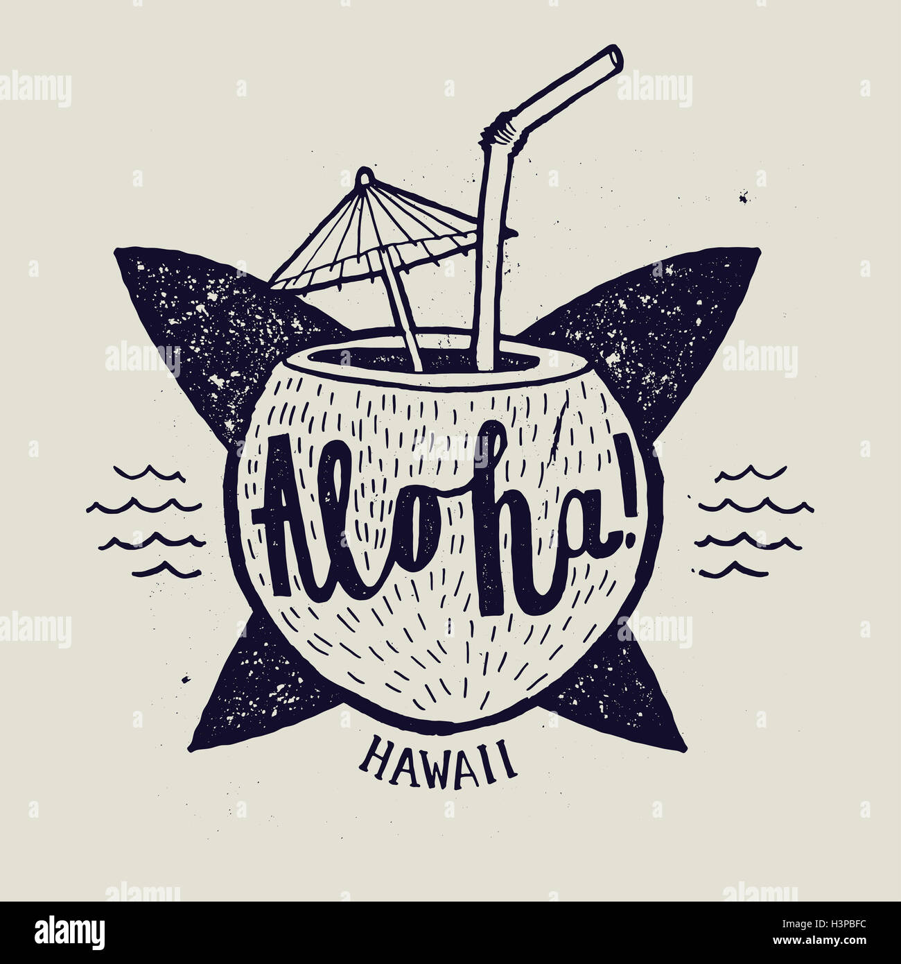 aloha surfing lettering. vector calligraphy illustration Stock Photo ...