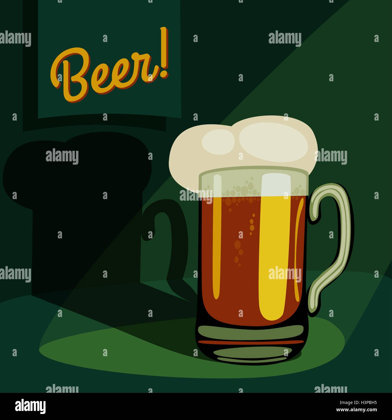 vintage pint of beer. cartoon mug/glass of beer template. vector ...