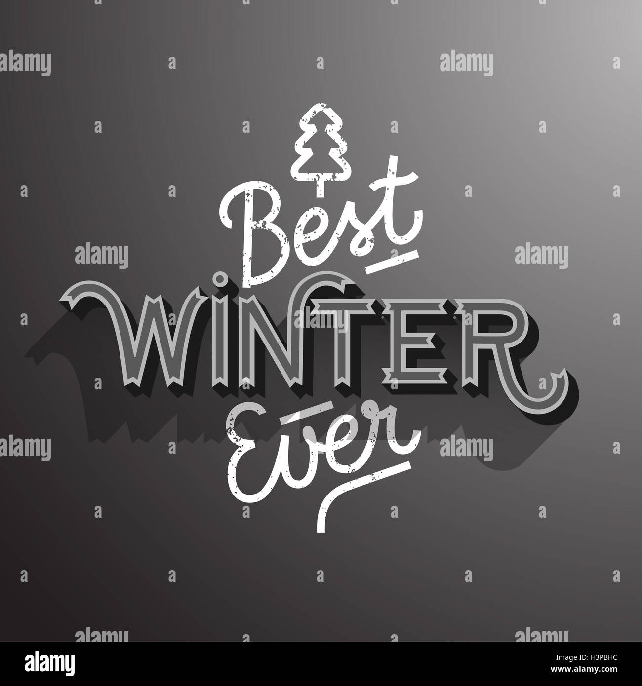 best winter ever card signboard black and white Stock Photo - Alamy