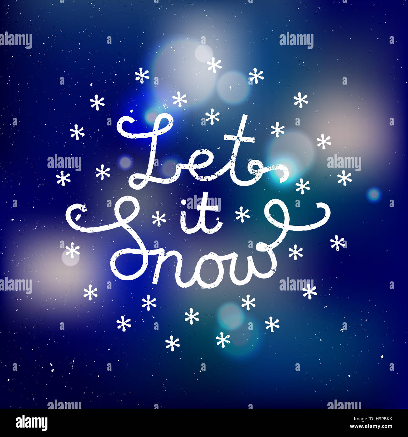 winter shiny template text let it snow Stock Photo - Alamy