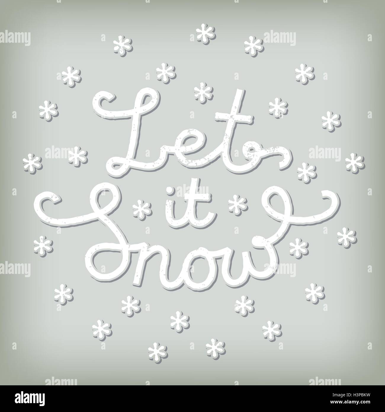 let it snow lettering quote Stock Photo - Alamy